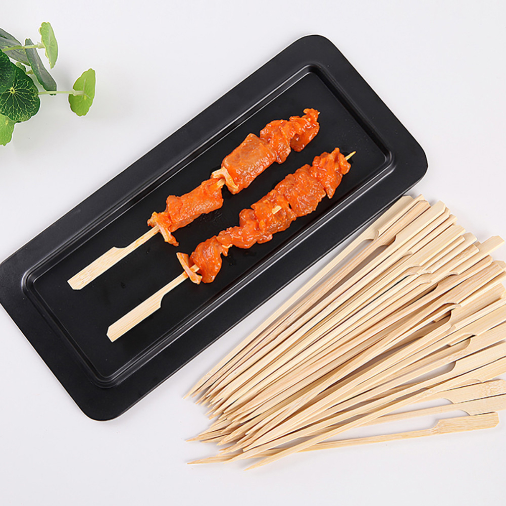 100PCS Barbecue Bamboo Skewers Disposable Bamboo Stick Barbecue Paddle ...