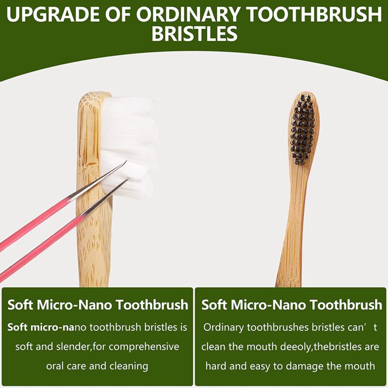 Nano Micro Bamboo Toothbrush 20000 Bristles Ultra Fine Slim Super Thin ...