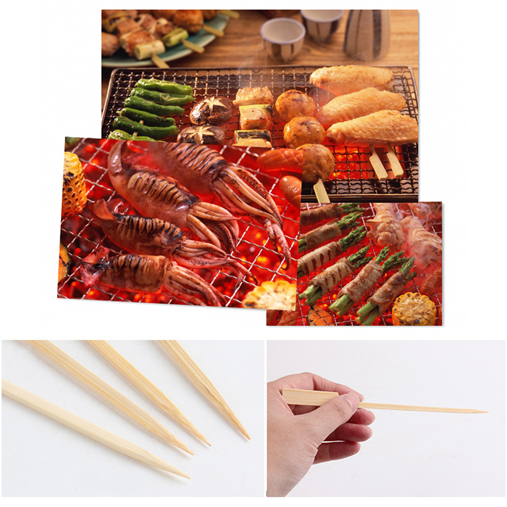 100PCS Barbecue Bamboo Skewers Disposable Bamboo Stick Barbecue Paddle ...