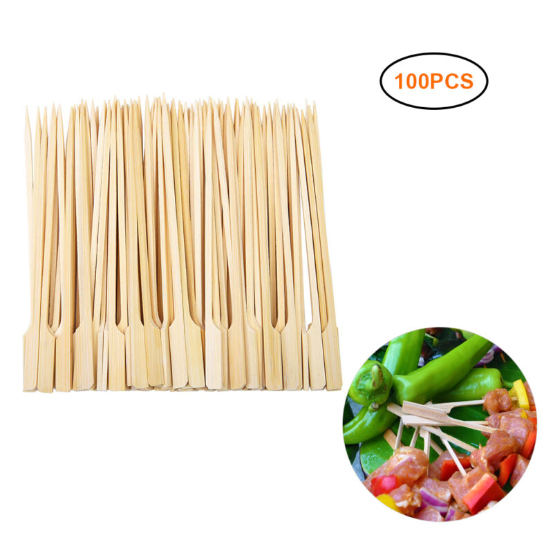 100PCS Barbecue Bamboo Skewers Disposable Bamboo Stick Barbecue Paddle ...